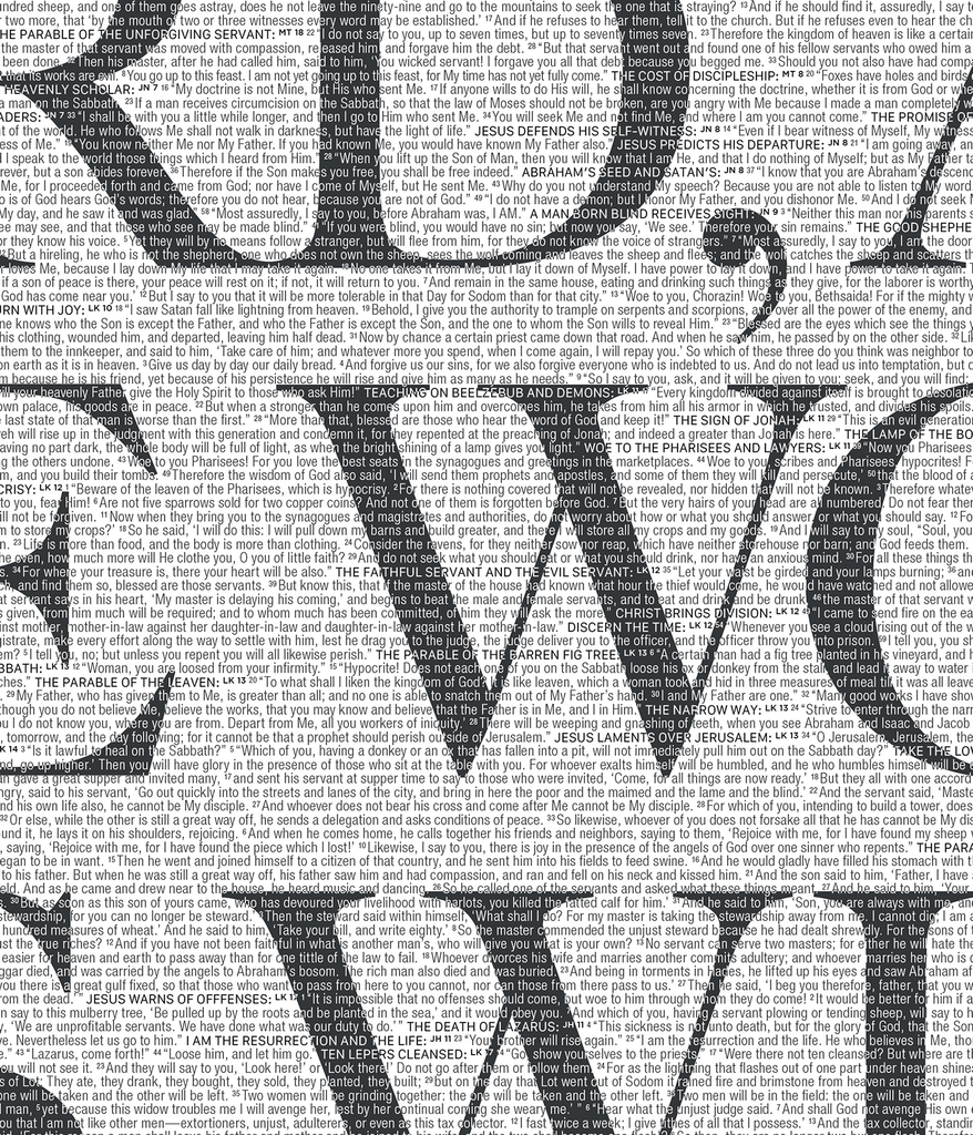All The Words Jesus Spoke - PREMIUM Fine Art Poster - Bible Black ...